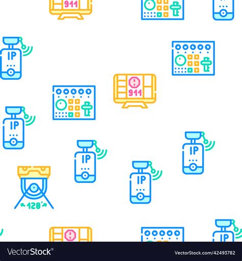 Cctv Camera Security Seamless Pattern Royalty Free Vector