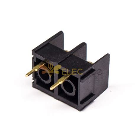 2 Position Barrier Terminal Block PCB Mount Straight Black