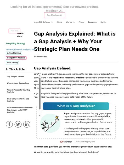 On Strategy Gap Analysis Explained Pdf Swot Analysis