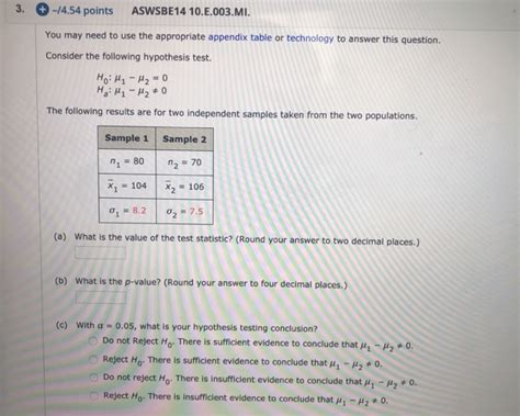 Solved 3 14 54 Points Aswsbe14 10 E 003 Mi You May Need