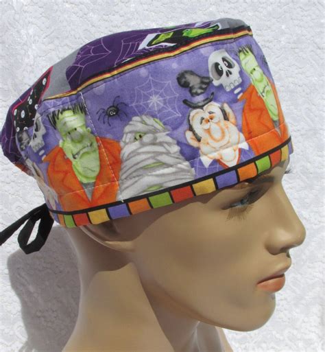 Monster Scrub Cap Cancer Hair Loss Hat Chef Hat With A Cotton Terry