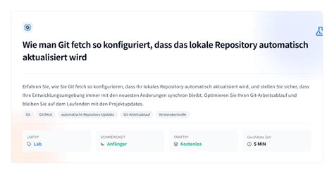 Wie Man Git Fetch So Konfiguriert Dass Das Lokale Repository Automatisch Aktualisiert Wird Labex