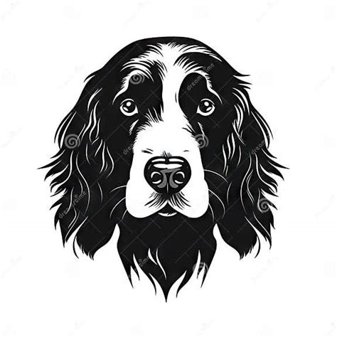 Engelse Springerspanielictogram Zwarte Silhouet Puppy Icon Pictogram