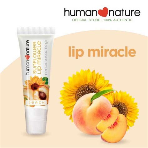 Human Nature Sunflower Lip Miracle Peach 10g 100 Natural Mineral