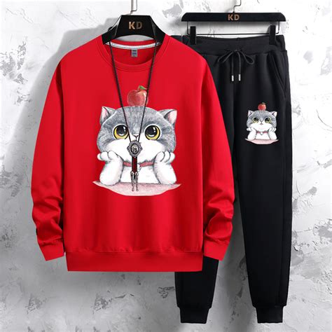 Y05ckh05bสินค้าส่งในไทยผ้าสำลี ชุดเซ็ทเสื้อกันหนาวคอกลมแขนยาวกางเกงขายาวแฟชั่น ผ้านุ่นใส่สบาย