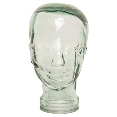 Light Pink Vintage Decorative Mannequin Glass Head Sculpture 1970s