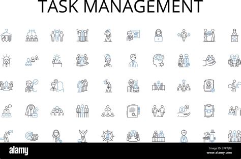 Task Management Line Icons Collection Automation Sustainability Efficiency Connectivity Eco