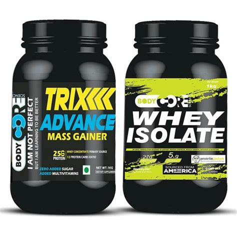 Bodycorescience Trix Advance Mass Gainer With Whey Isolate Powder 1 Kg