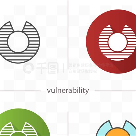 插图免抠元素 漏洞图标平面设计，线性和颜色样式孤立的矢量插图漏洞图标 素材免费下载 1499像素 Eps格式 编号38172631 千图网