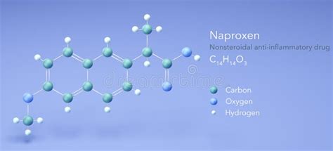 Naproxen Nsaid Analgesic Molecular Structures 3d Model Structural