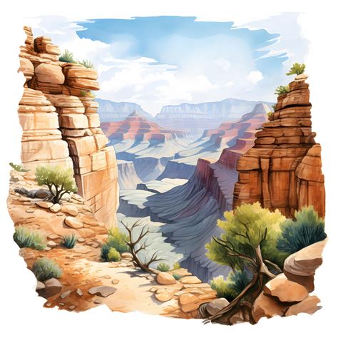 Grand Canyon Clipart Canyon Landscape Images 10 Watercolor Clip Art