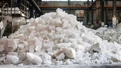 Raw Quartz Piles In Silicon Processing Plant Stock Illustration