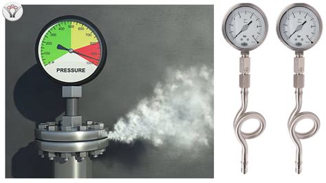 Đồng Hồ đo áp Suất Hơi Hơi Nước Nóng Kèm ống Siphong Thiết Bị đo Lường