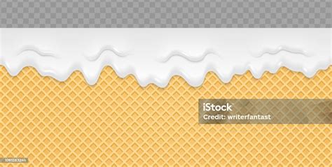 크림은 웨이퍼 배경에 녹아 아이스크림 흐름 원활한 부드러운 질감 벡터 일러스트입니다 아이스크림에 대한 스톡 벡터 아트 및 기타 이미지 아이스크림 배경 주제 아이싱