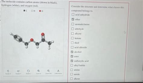 Solved The Molecule Contains Carbon Atoms Shown In Black Chegg