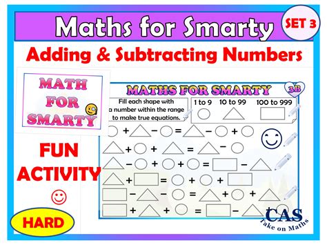 Maths For Smarty Adding And Subtracting Numbers Templates Set 3