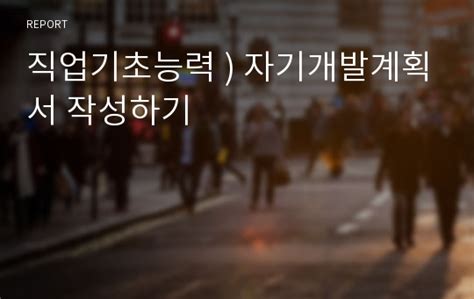 직업기초능력 자기개발계획서 작성하기 레포트