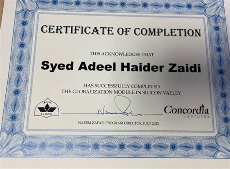 Syed Adeel Haider Zaidi On Linkedin Successfully Completed The