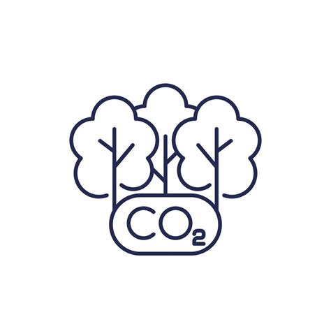 Carbon Offset And Reducing Co2 Gas Line Icon 11819253 Vector Art At