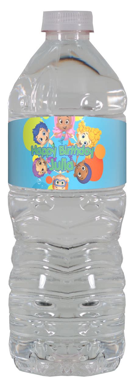 Bubble Guppies Personalized Water Bottle Labels