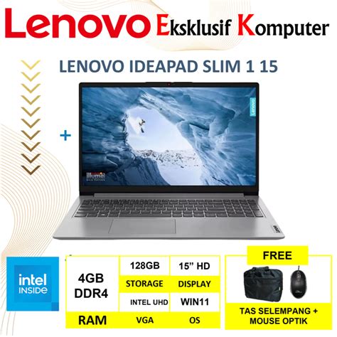 Jual Laptop Sekolah Lenovo Ideapad Slim 1 15 Intel Pentium Silver Ram