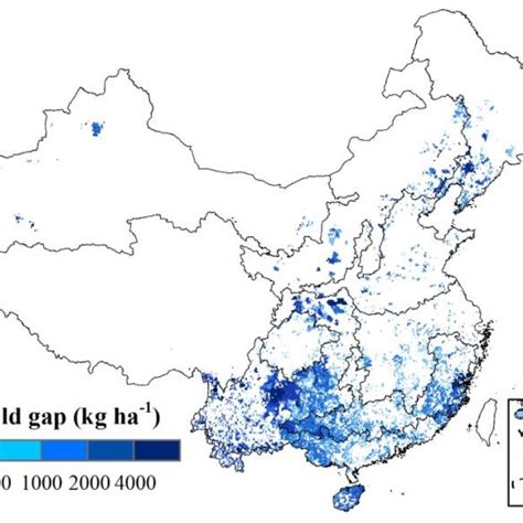 Exploitable Yield Gaps In Water Rich Regions The Black Outlines
