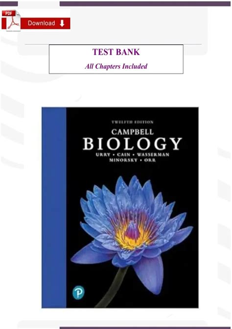 Campbell Biology 12th Edition Verified And Fully Organized Test Bank