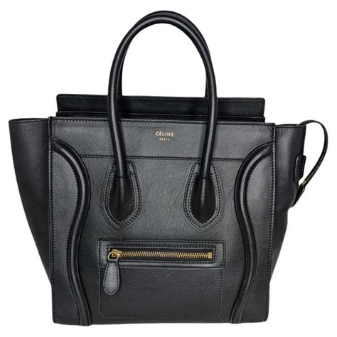 Celine Tri Fold Shoulder Bag Grained Calfskin Small At 1stdibs
