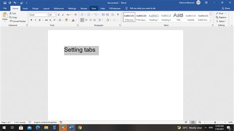 How To Set The Tabs In Your Microsoft Word Document