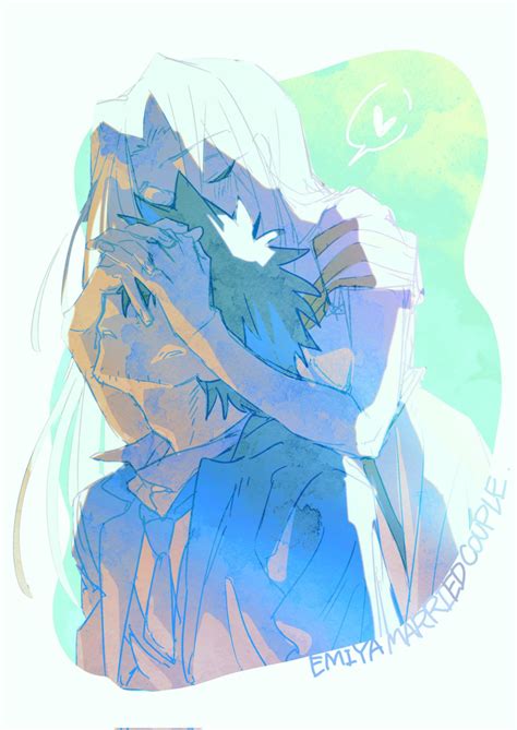 Safebooru 1boy 1girl Amemasu79 Black Hair Closed Eyes Collared Shirt