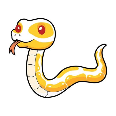 Premium Vector Cute Albino Ball Python Snake Cartoon