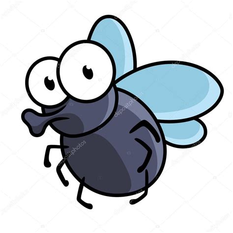 Lindo pequeño insecto mosca de dibujos animados Vector de stock