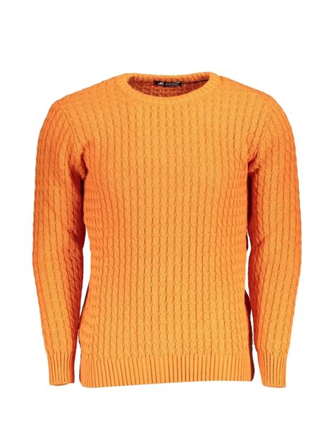 Us Grand Cable Knit Elbow Patch Sweater Orange Farfetch Au
