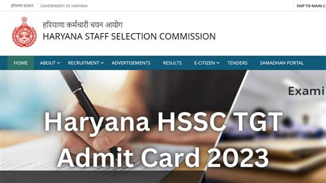 Haryana Hssc Tgt Admit Card 2023 And Exam Date Released Check Details