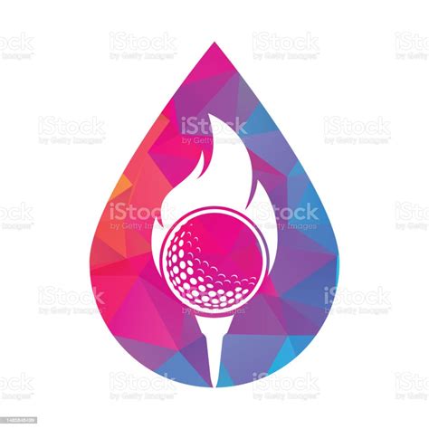 골프 불 방울 모양 개념 로고 템플릿 디자인 벡터입니다 Championship에 대한 스톡 벡터 아트 및 기타 이미지 Championship 개념 개념과 주제