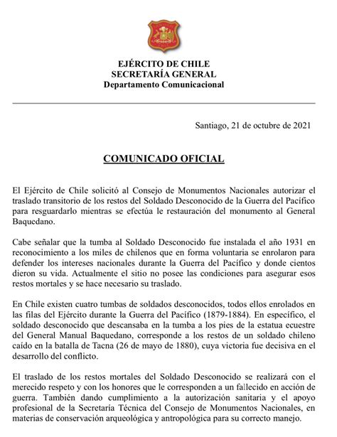 Ejército De Chile On Twitter 🔴comunicado Oficial