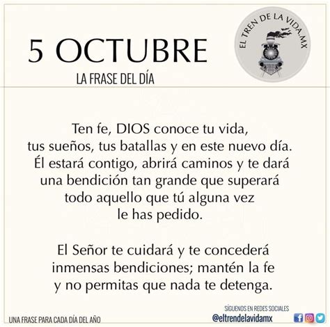 Pin de adriana reyes en octubre Frase del día Tren de la vida