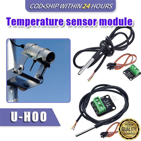 Pluggable Terminal Waterproof DS B Temperature Sensor Stainless Steel Probe Terminal Adapter