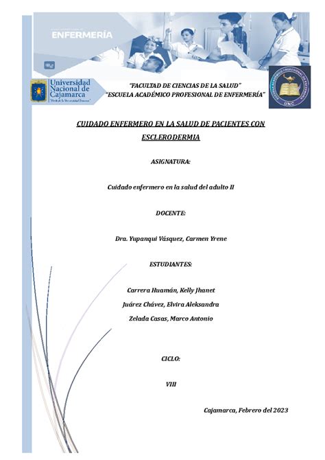 Cuidado Enfermero En La Salud De Pacientes Con Esclerodermia