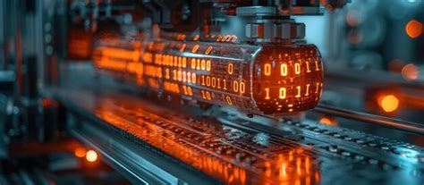 Binary Code Manufacturing Machine Premium Ai Generated Image