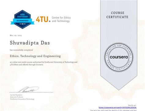 Shuvadipta Das On Linkedin Successfully Completed The Ethics