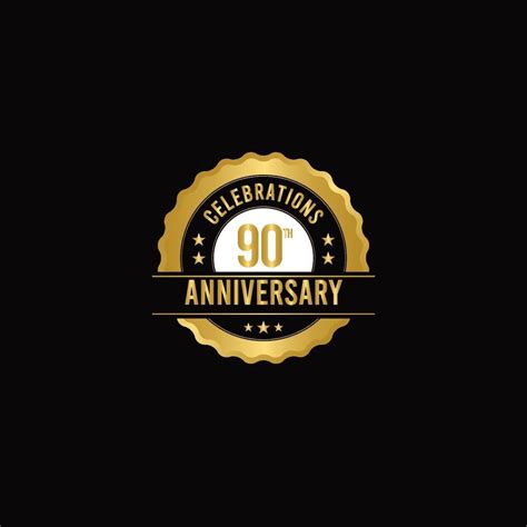 90 Th Anniversary Celebrations Gold Vector Template Design Illustration