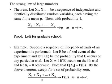 ppt the strong law of large numbers powerpoint presentation free
