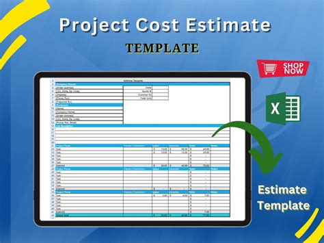 Project Cost Estimate Template Etsy