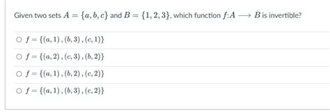 solved given two sets a {a b c} ﻿and b {1 2 3} ﻿which