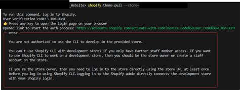 getting you are not authorized to use the cli to develop in the