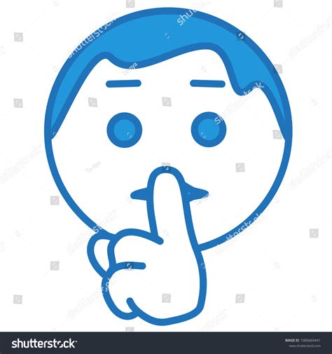 Emoji Character Shushing Shhh Politely Tell Stock Vektorgrafik