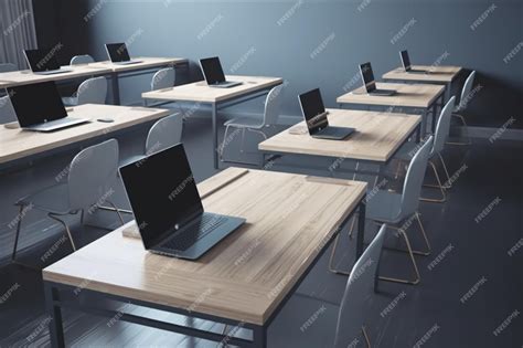 Concepto De Aula Digital Para La Educación En Línea Escritorios De Aula