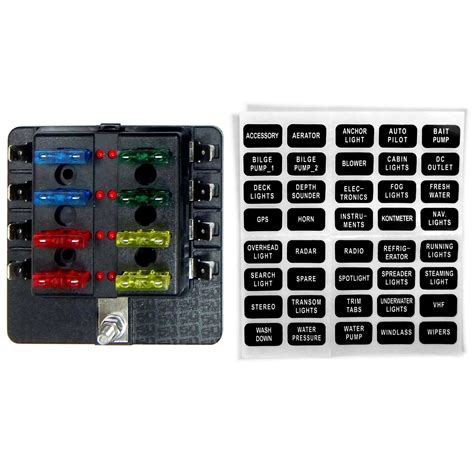 8 Way 12V Fuse Block LED Indicators Blade Terminals UTVDUDE