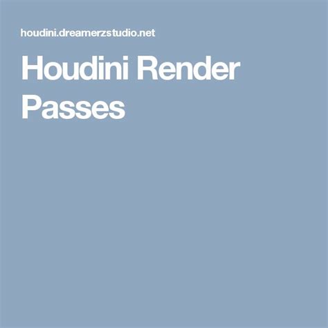 Houdini Render Passes Houdini Rendering Tutorial